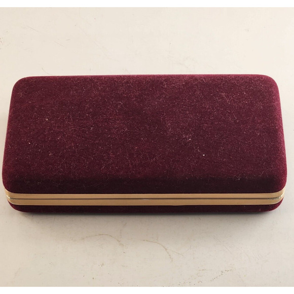Unbranded | Accents | Maroon Burgundy Jewelry Trinket Box With Hinged ...